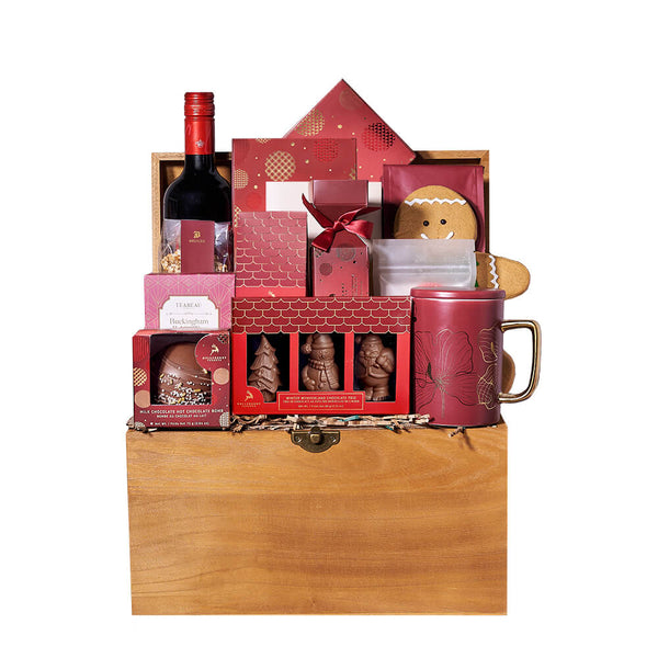 Holiday Wine Treasure Box – Christmas gift baskets – America Blooms ...