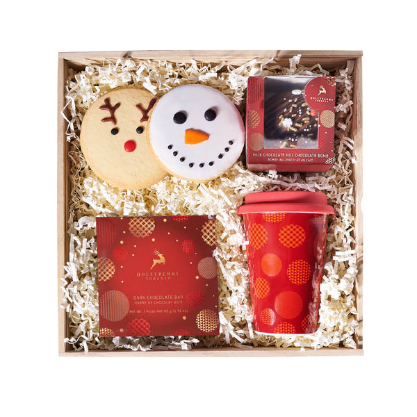 Holiday Hot Chocolate & Cookie Box – Christmas gift baskets –America ...